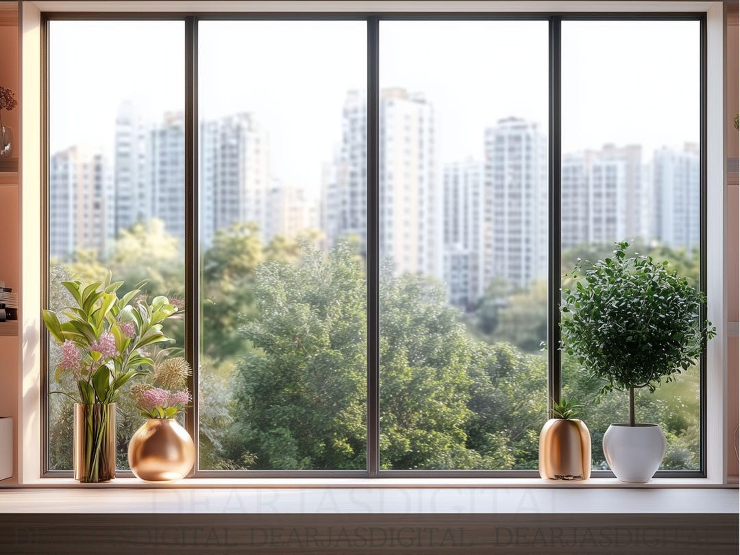 Zoom Home Office Virtual Background Window Teams Backdrop Realistic Home Online Meeting ...