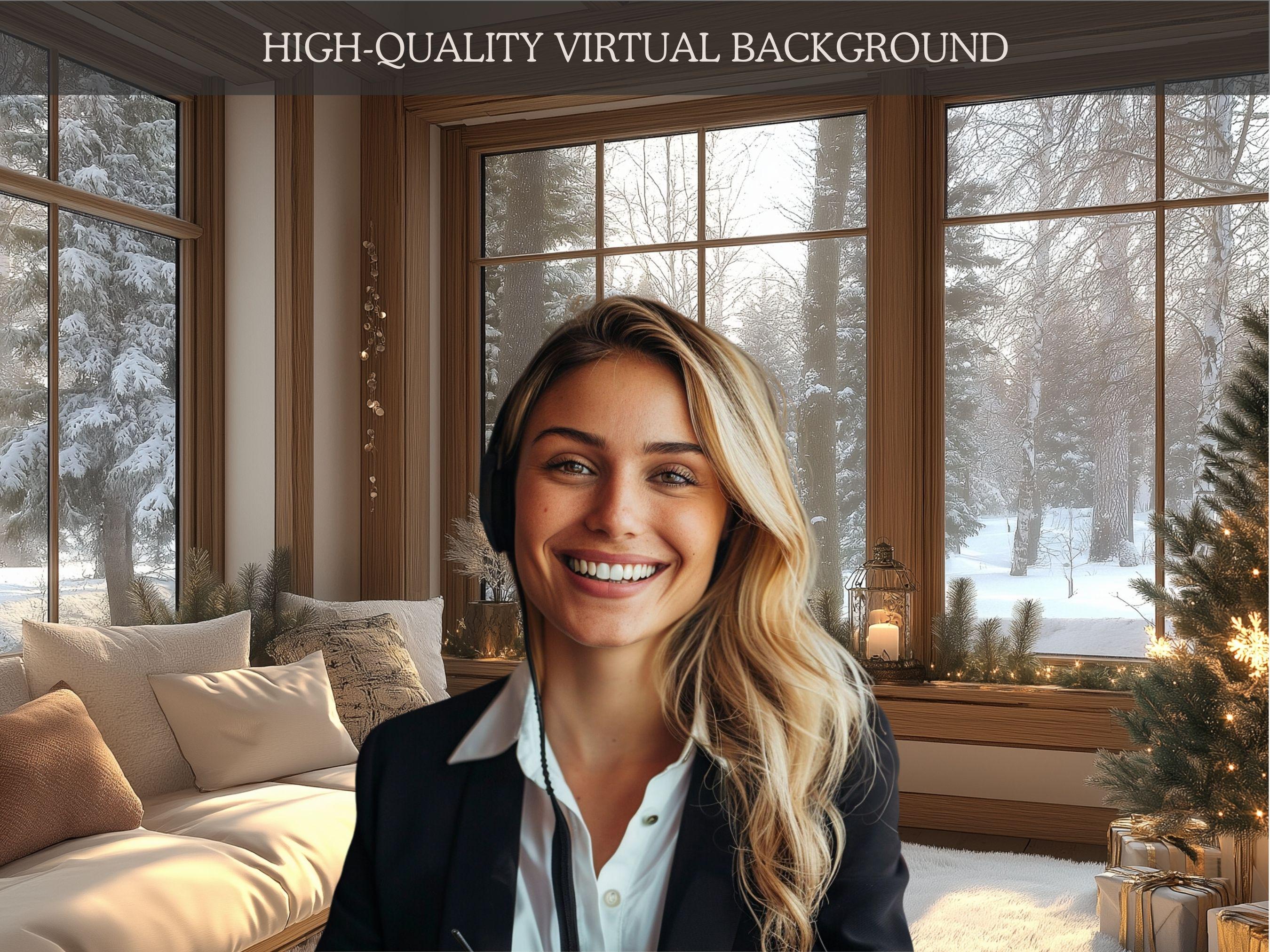 Christmas Zoom Backgrounds | Holiday Season Backdrop | Realistic Home ...