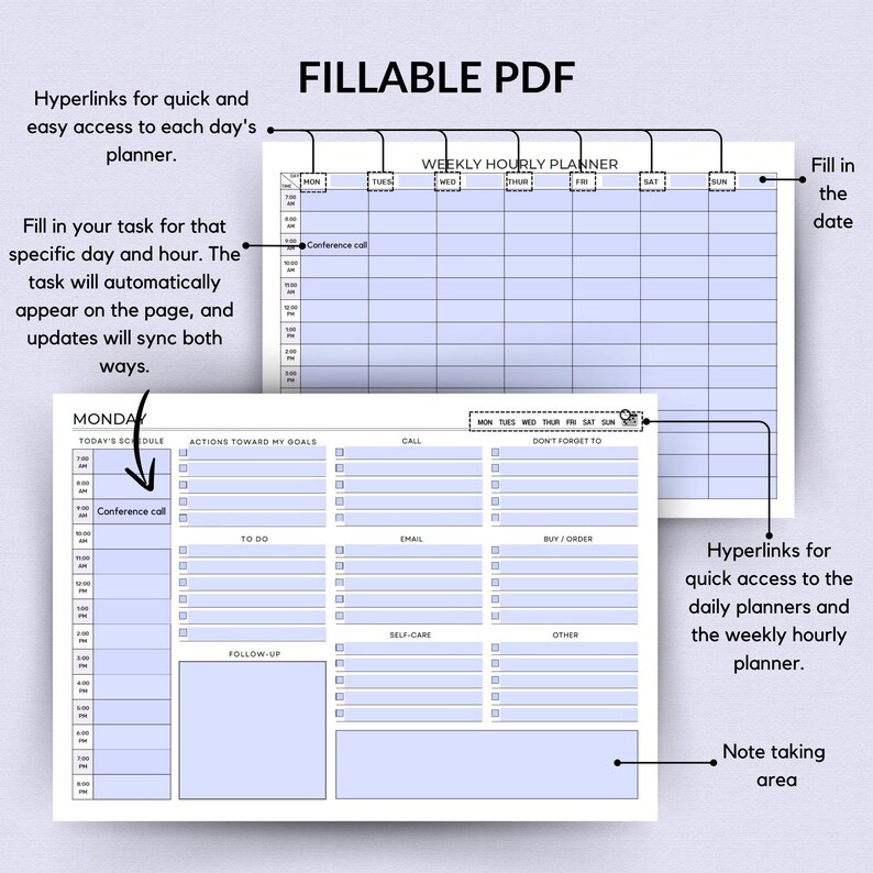 Work Week Planner Printable Weekly Schedule Template Weekly Planner ...