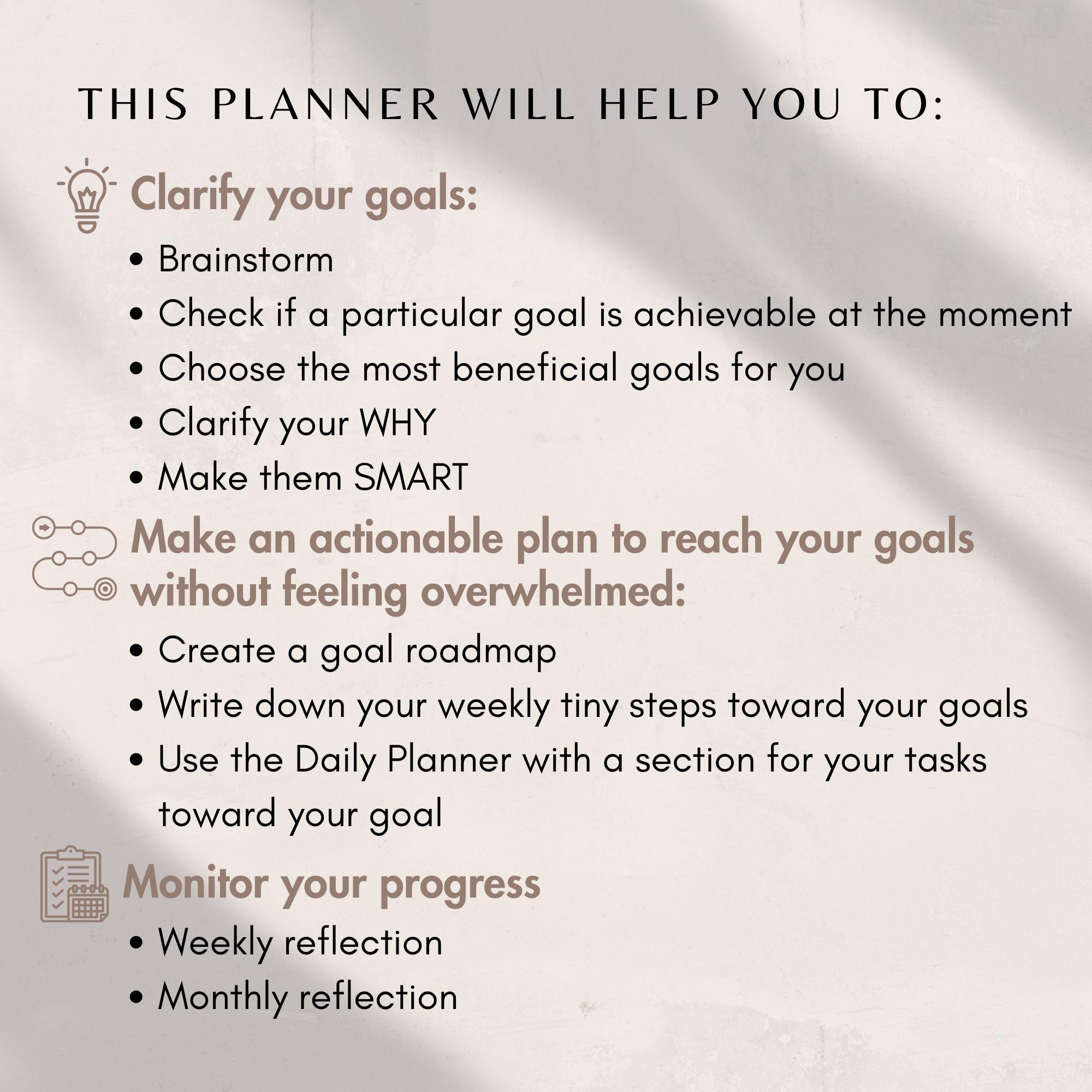 12 Week Year Planner | Printable 12 Week Planner 90 Day Goal Planner ...