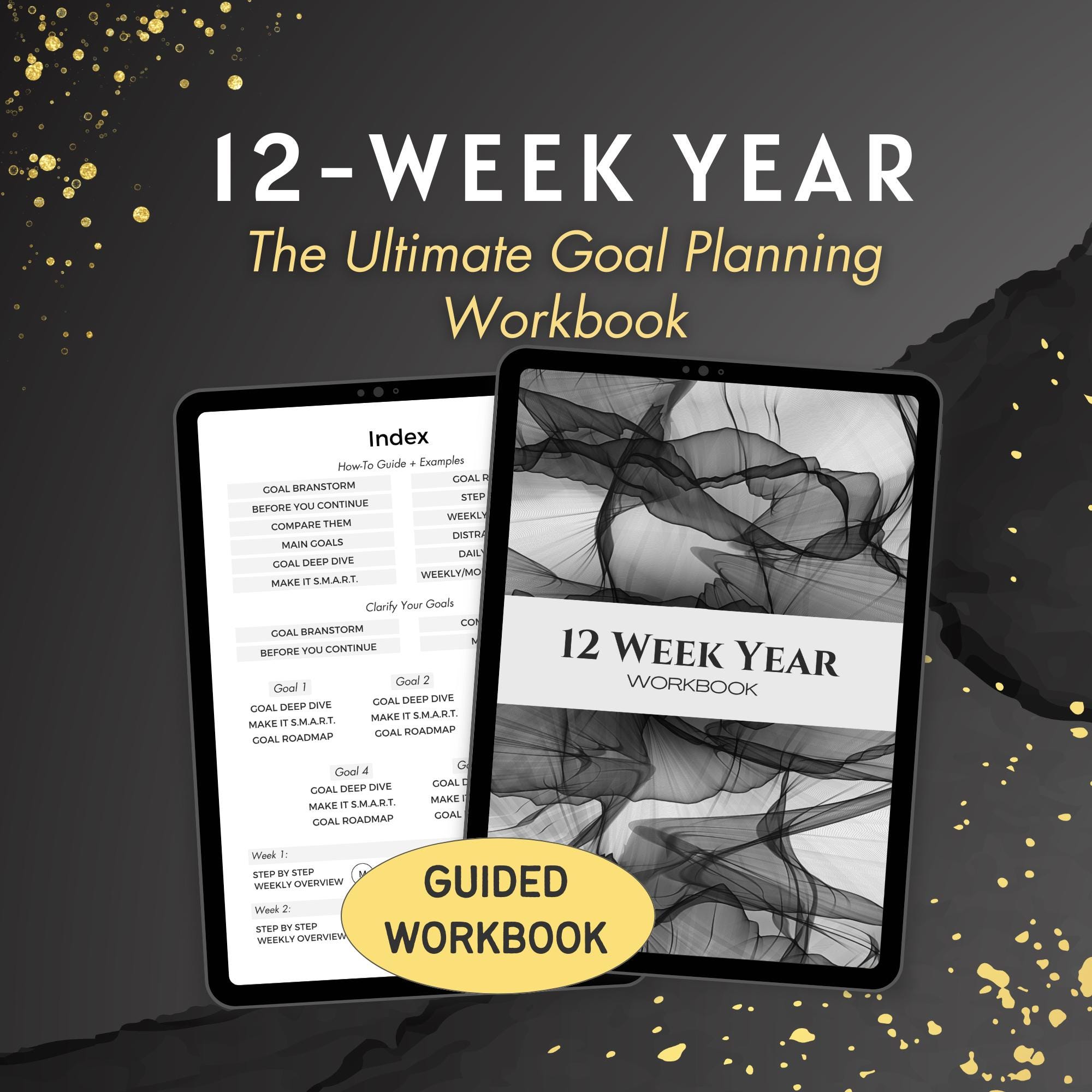 12 Week Year Guide to Goal Setting Digital Workbook 90 Day Goal Planner ...