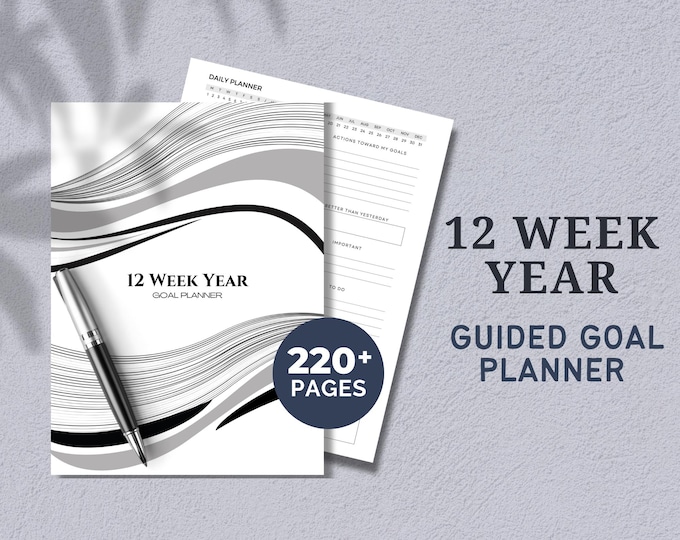 12 Week Year Planner Template | Printable 90 Day Goal Planner SMART ...
