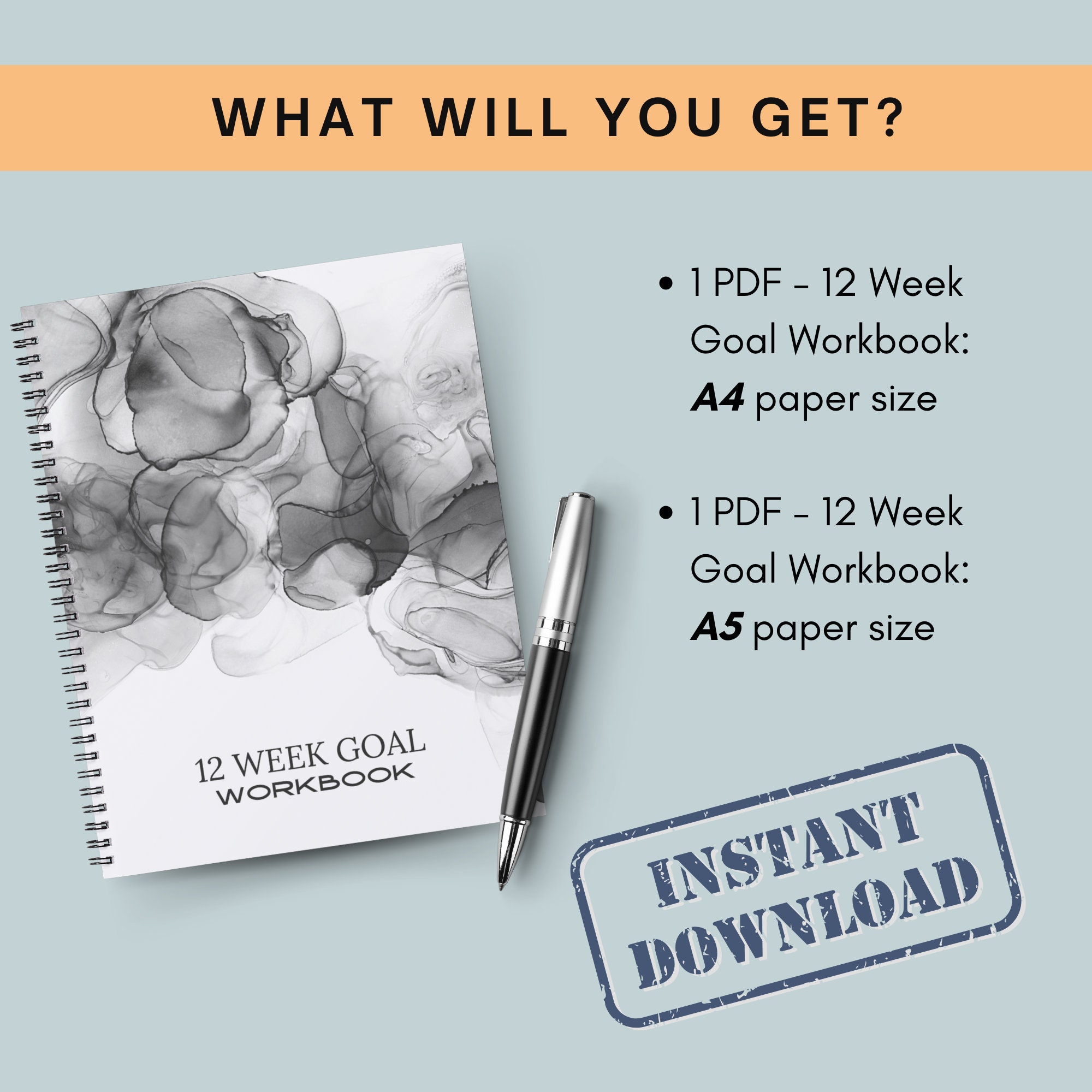 12 Week Goal Workbook 12 Week Year Printable 12 Week Planner 90 Day Goal Planner Printable Goal ...