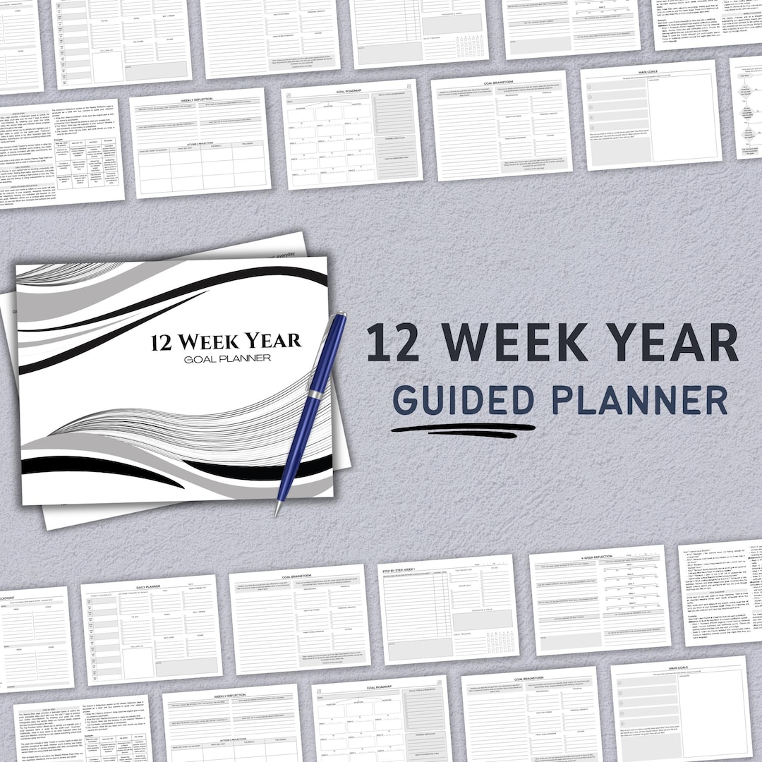 12 Week Year Planner | Printable 12 Week Planner 90 Day Goal Planner ...