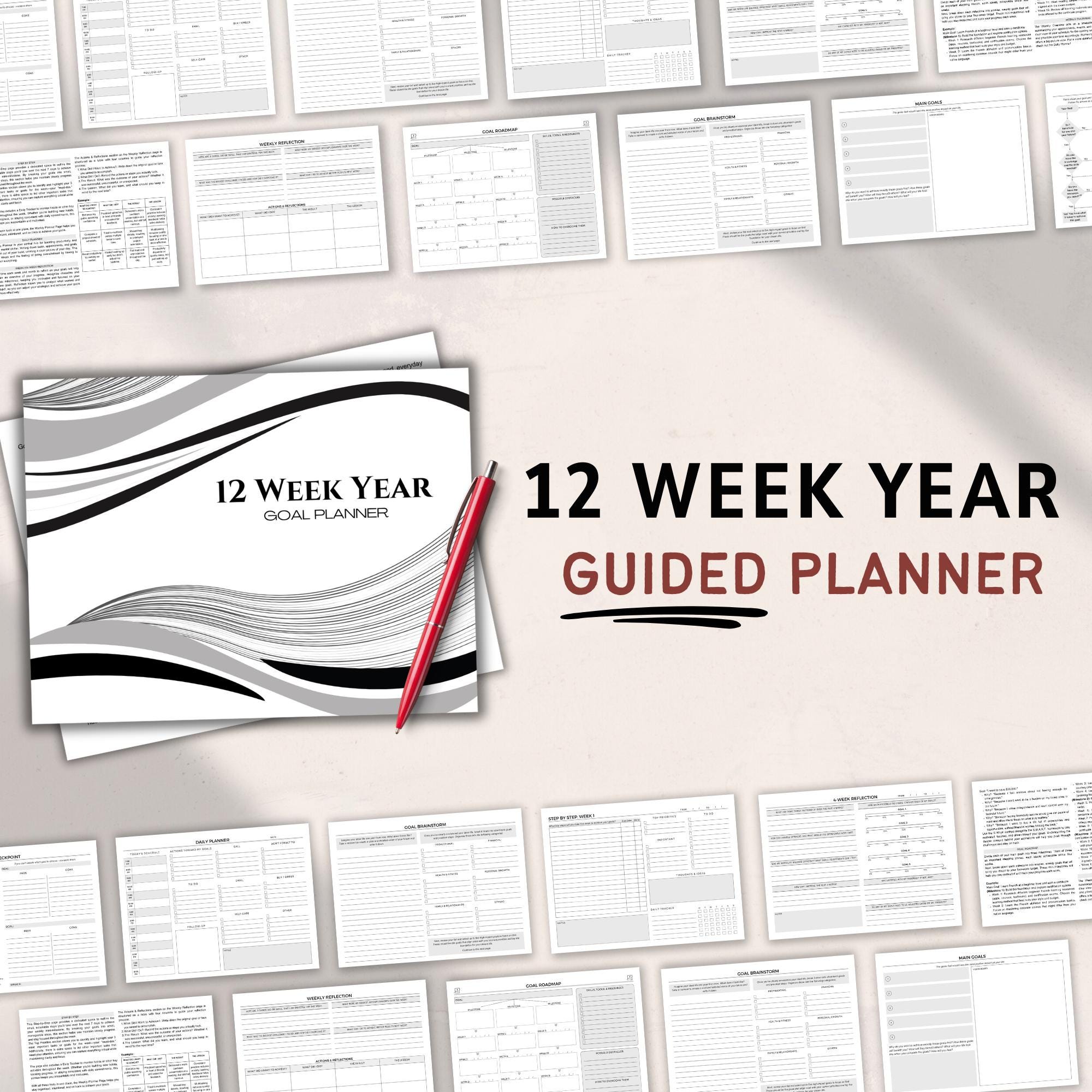 12 Week Year Planner Printable 12 Week Planner 90 Day Goal Planner ...