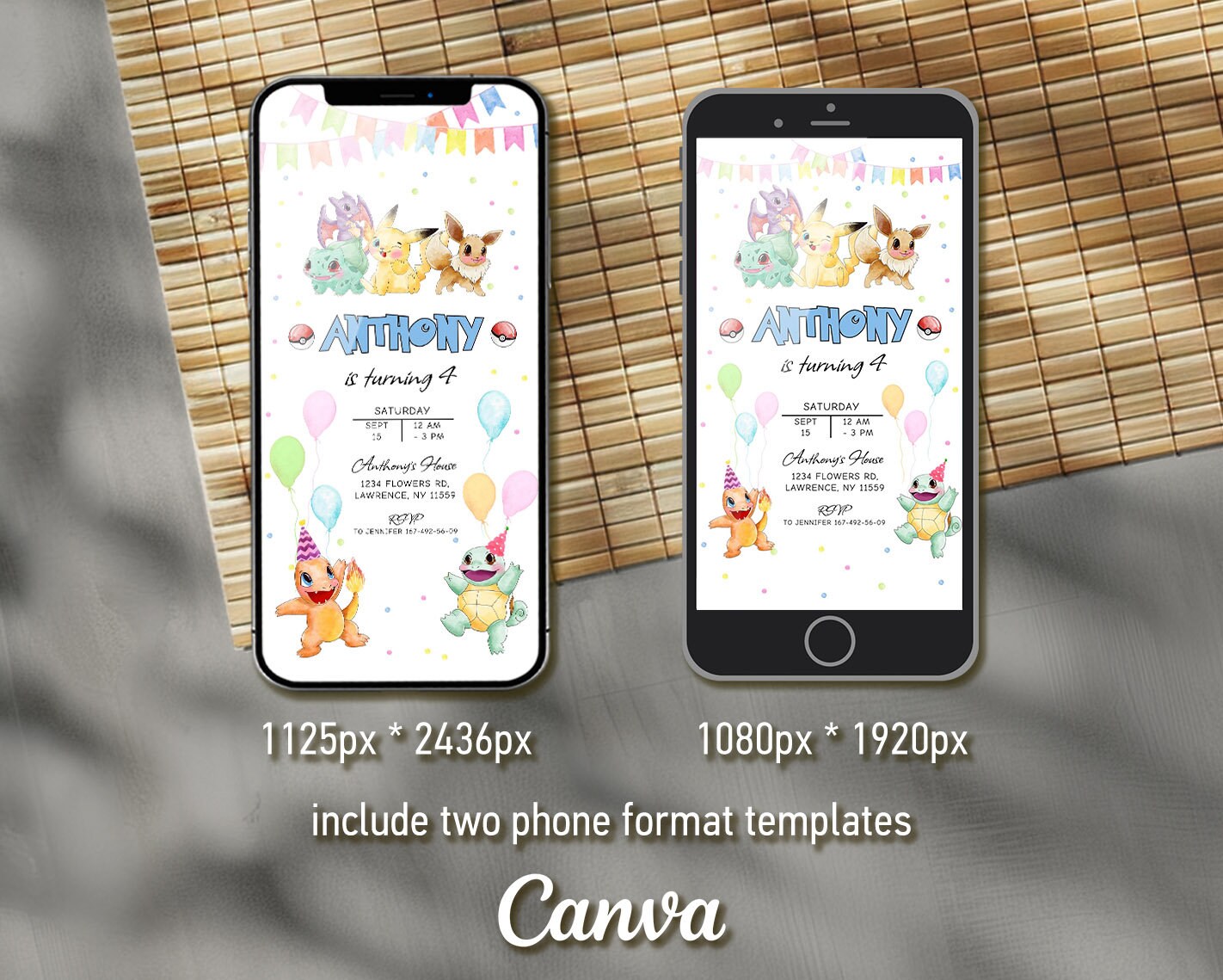 Printable Birthday Pokemon Invitation, Pikachu B-day Invite, Pokemone ...