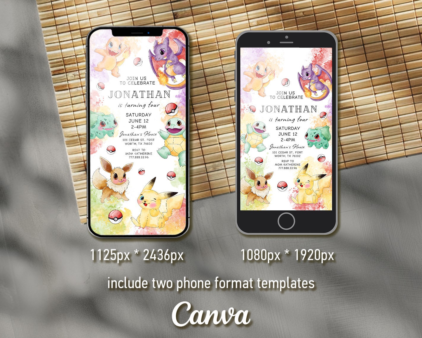 Printable Birthday Pokemon Invitation, Pikachu B-day Invite, Pokemone ...