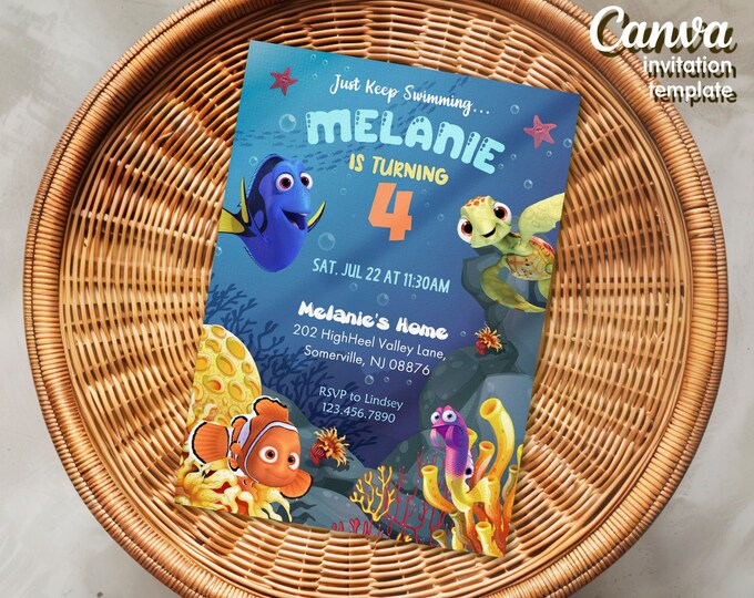 Finding Nemo Text Message Invitation Finding Nemo Birthday Invitation