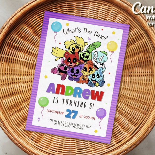 Smiling Critters Printable Invitation - Etsy