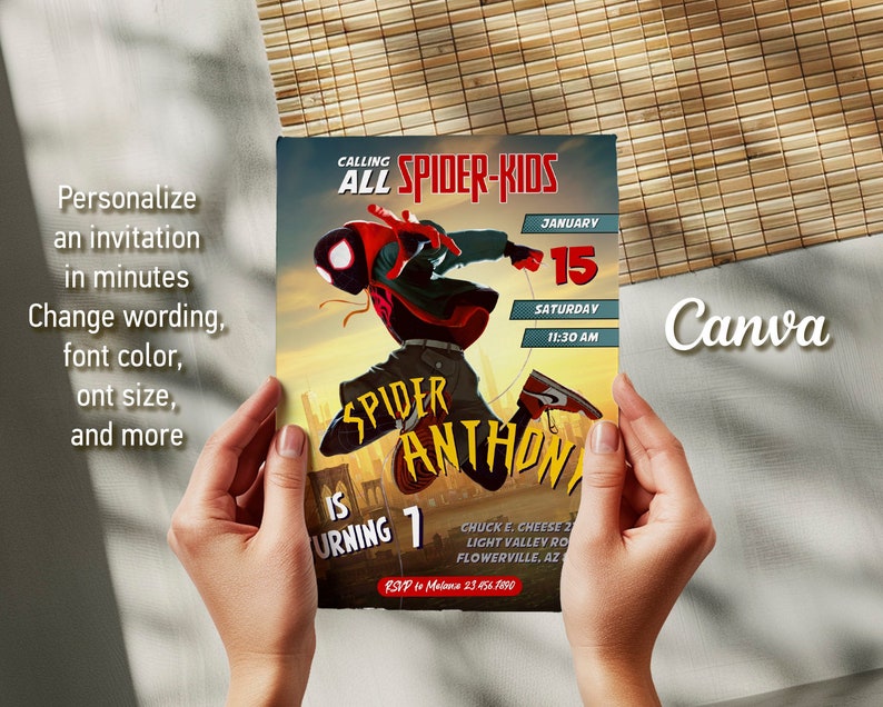 Printable Birthday Invitation, Spider-verse Invite, Spiderman ...