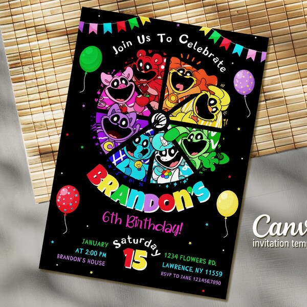 Poppy Playtime Smiling Critters Invitation - Etsy