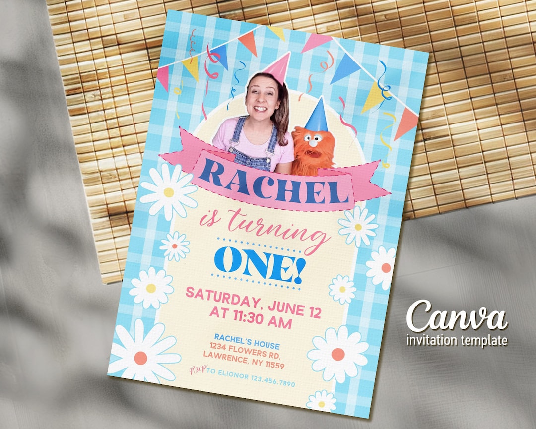 Printable Ms Rachel Birthday Invitation, Editable First Words Invite ...