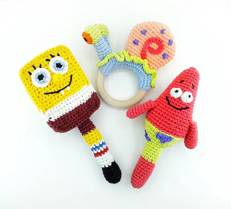 Spongebob Inspired Crochet Rattle Pattern Gary's Snail Friends - Etsy