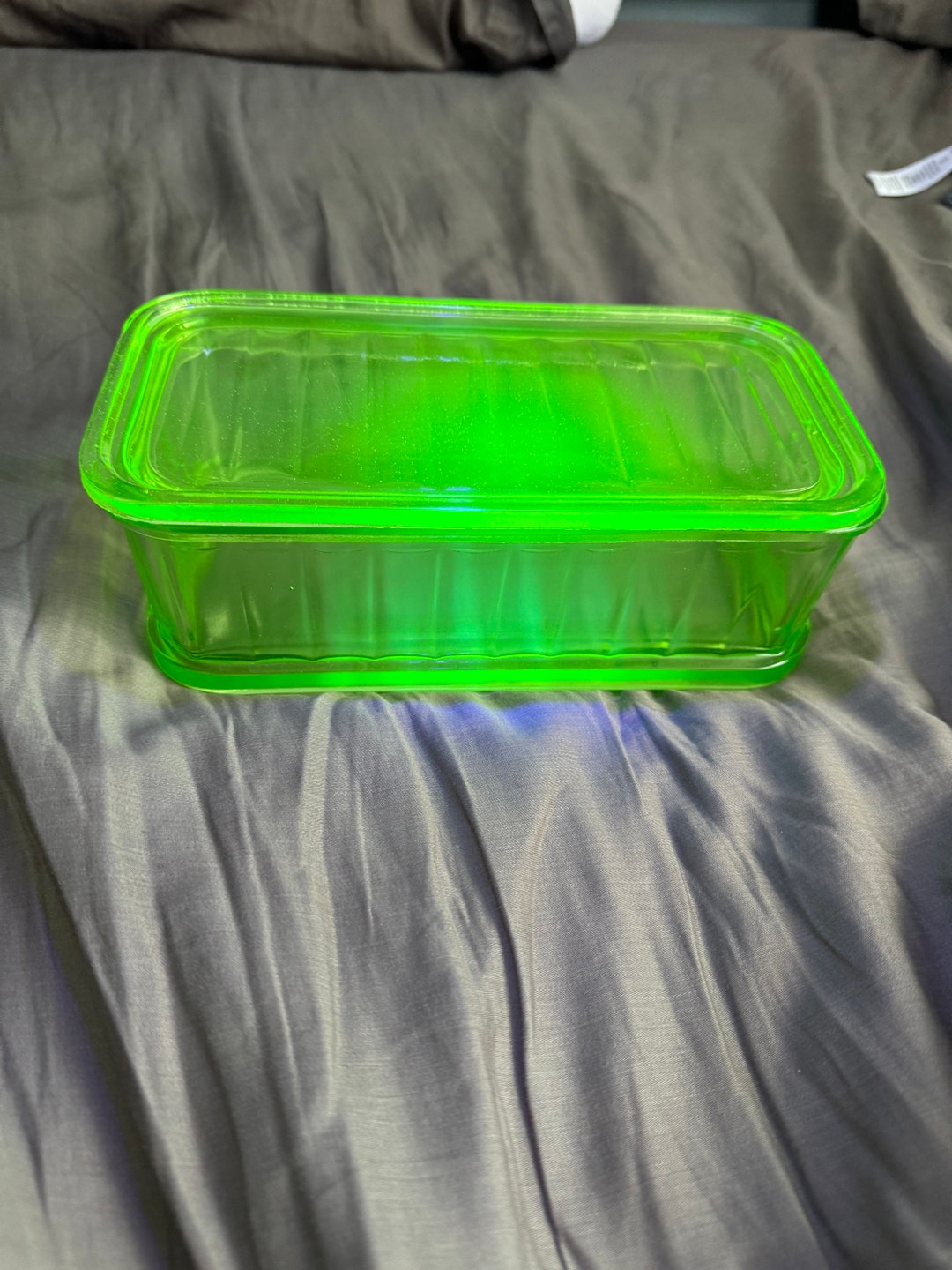 Depression Era Uranium Glass Large Refrigerator Container - Etsy