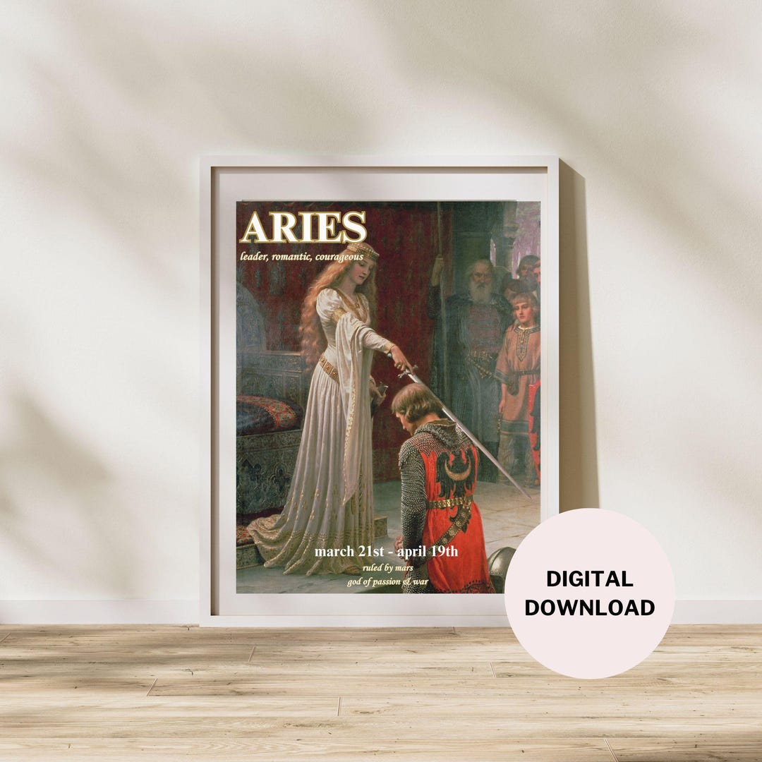 Aries Print, Aries Zodiac Print, Aries Aesthetic Poster, Aries Art ...