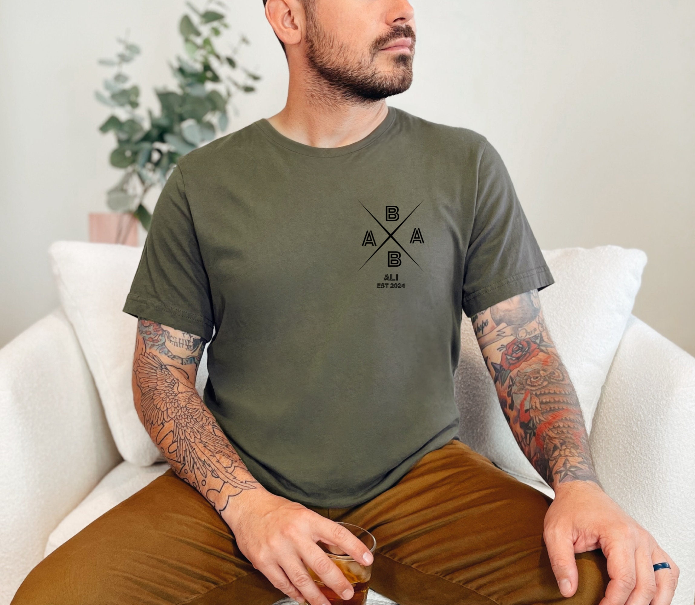 Baba Shirt With Personalized Name and Date, Fathers Day Gift, Shirt for ...