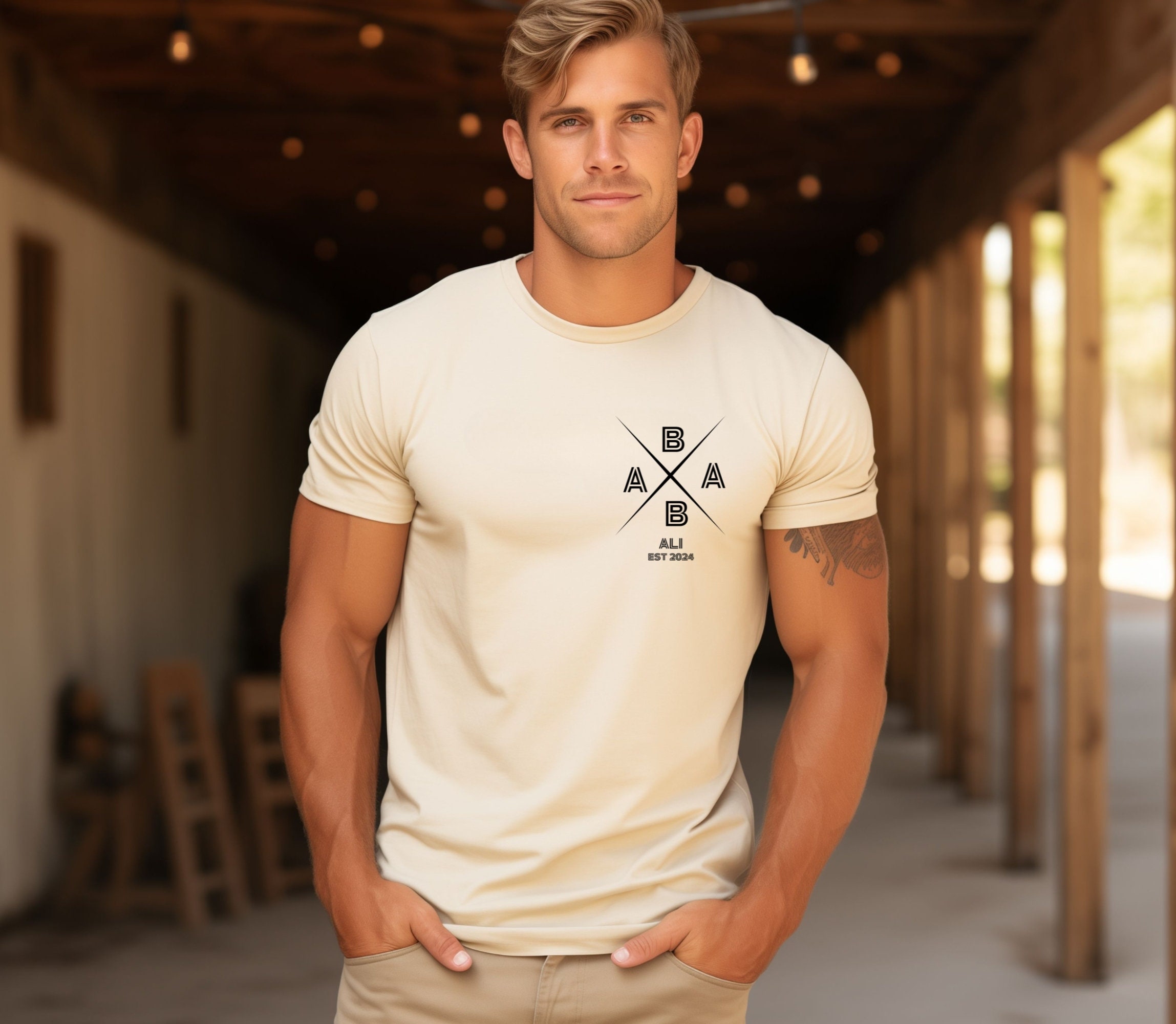 Baba Shirt With Personalized Name and Date, Fathers Day Gift, Shirt for ...