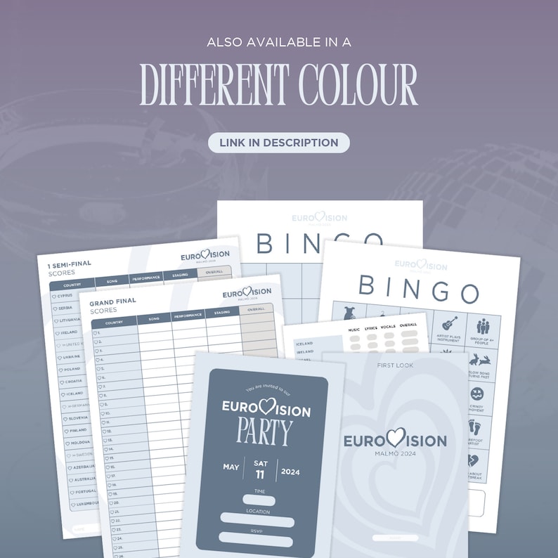 Printable Eurovision 2024 Party Bundle Eurovision Scorecard Eurovision ...