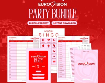 Eurovision 2025 Printable Party Bundle - Eurovision Scorecard ...