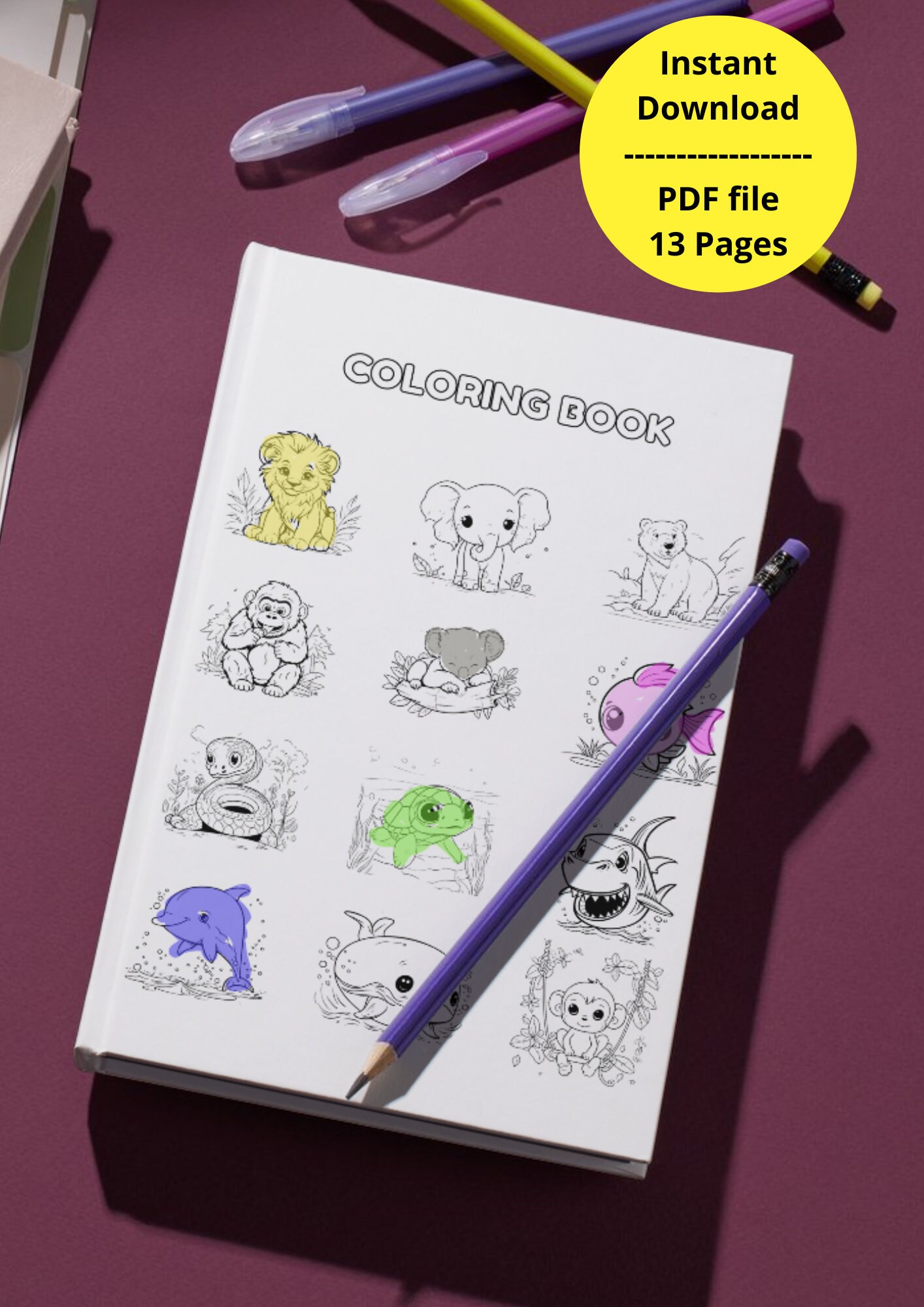 13 Easy Coloring Pages for Children, Coloring Book for Toddlers ...
