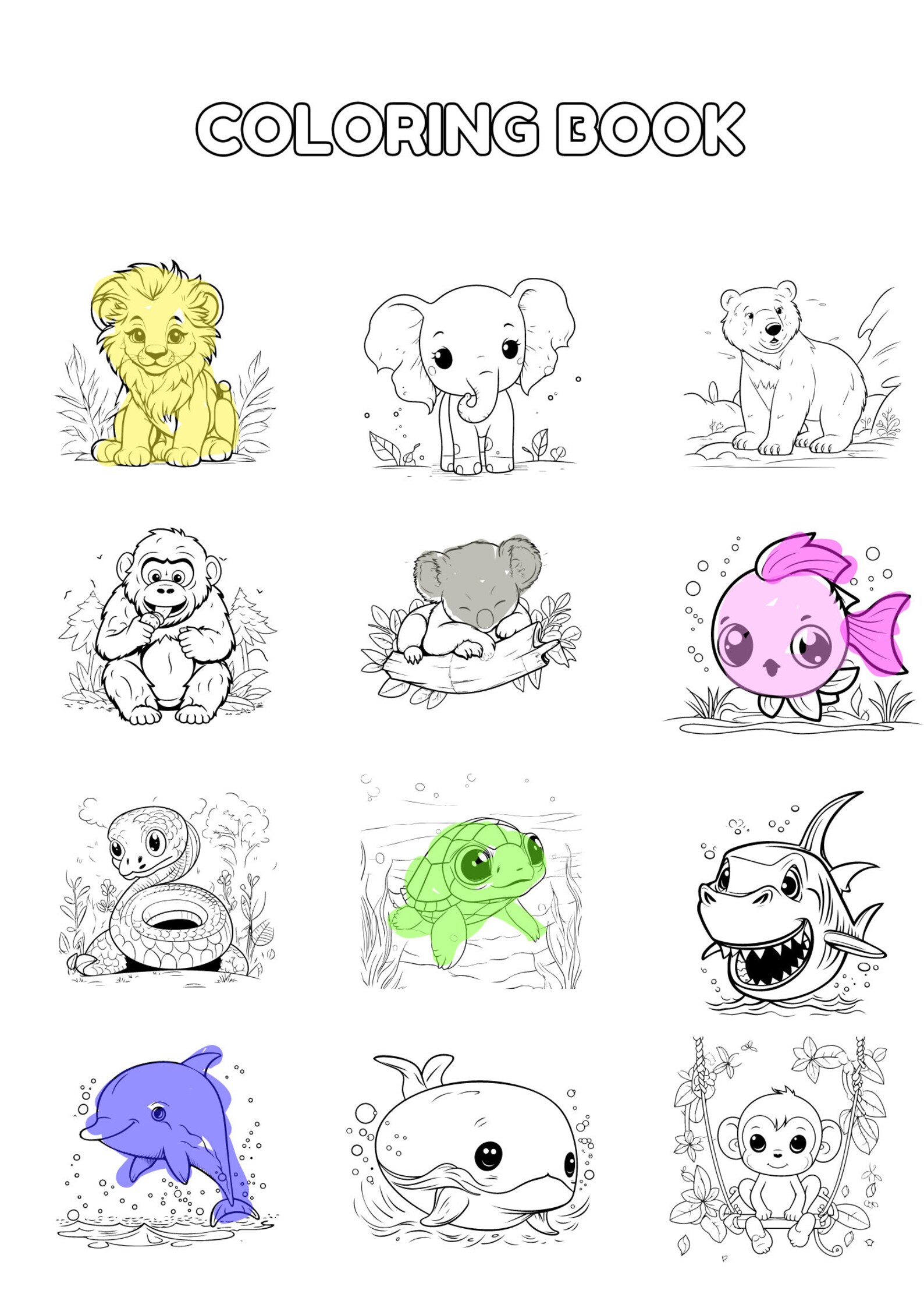 13 Easy Coloring Pages for Children, Coloring Book for Toddlers ...