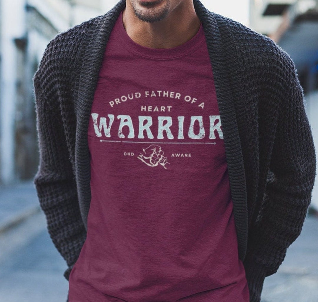 CHD Awareness Dad Shirt, Proud Father of a Heart Warrior Shirt for ...