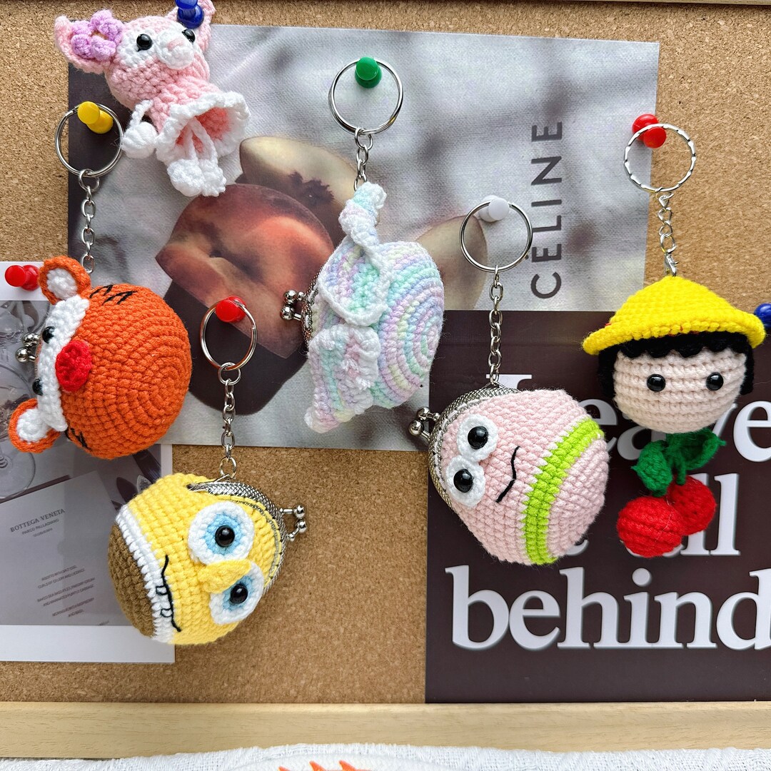 Original Cute Crochet Dolls, Handmade Beautiful Dolls Keychain, 6 Kinds ...
