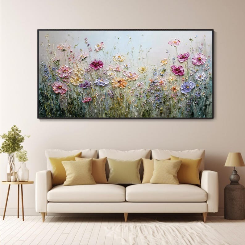 Original 3D Multicolorednature Flower Painting on Canvas Elegant ...