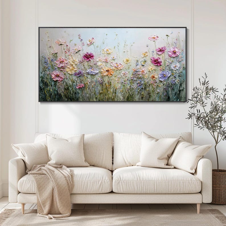 Original 3D Multicolorednature Flower Painting on Canvas Elegant ...