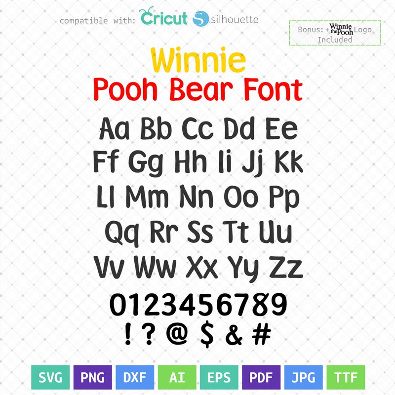Winnie the Pooh Font - Etsy