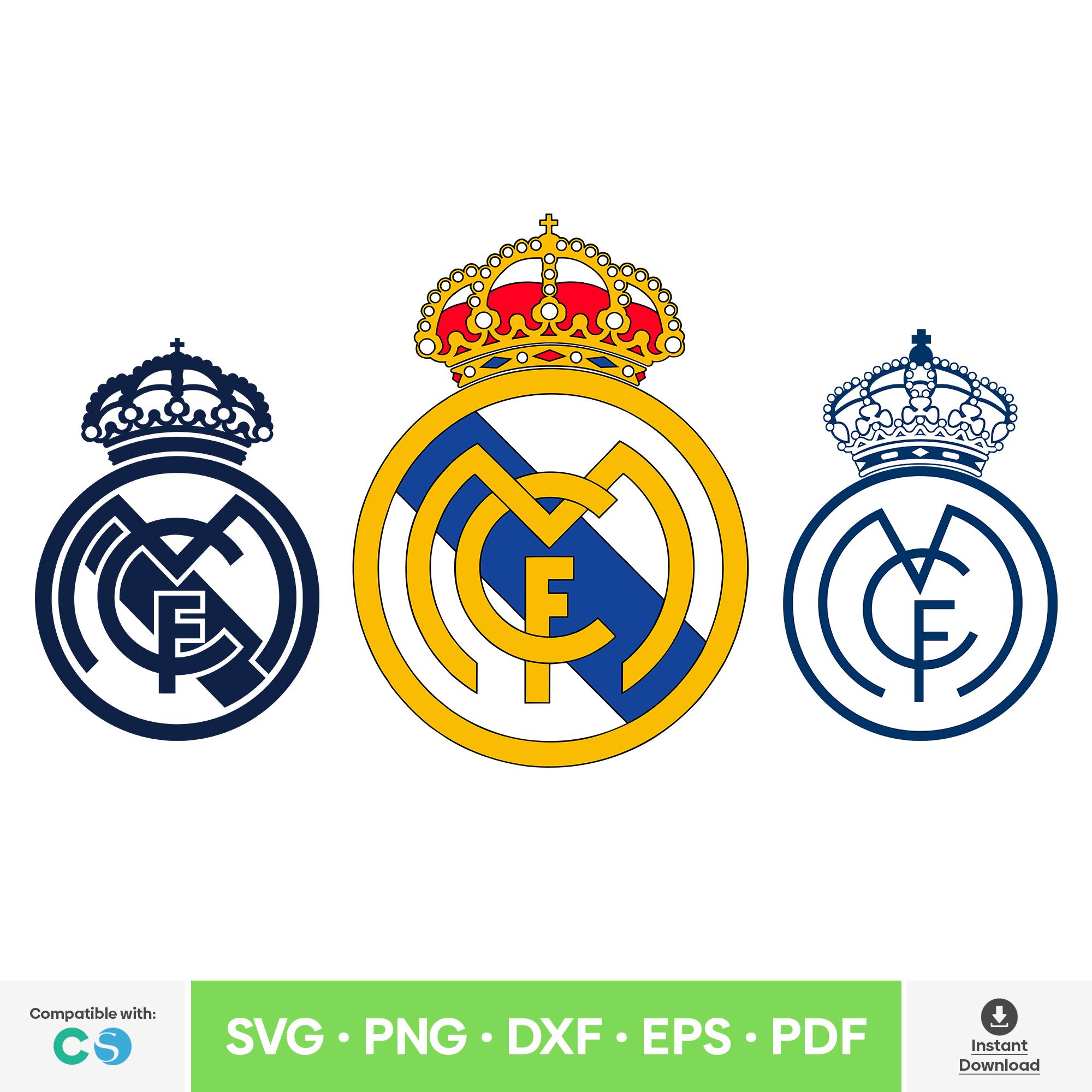 UEFA Champions League Real Madrid Logo (3 Types) SVG, Layered ...