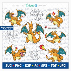 LAYERED 6pcs. Char Designs & Outline SVG Bundle Cartoon Birthday PNG ...