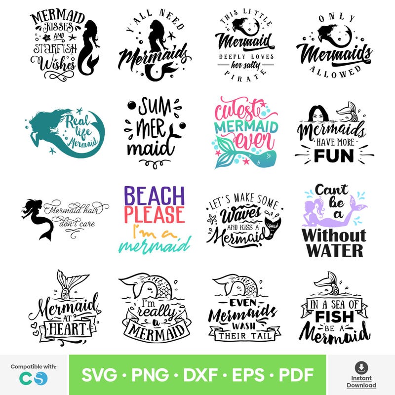 Mermaid Quote Svg - Etsy