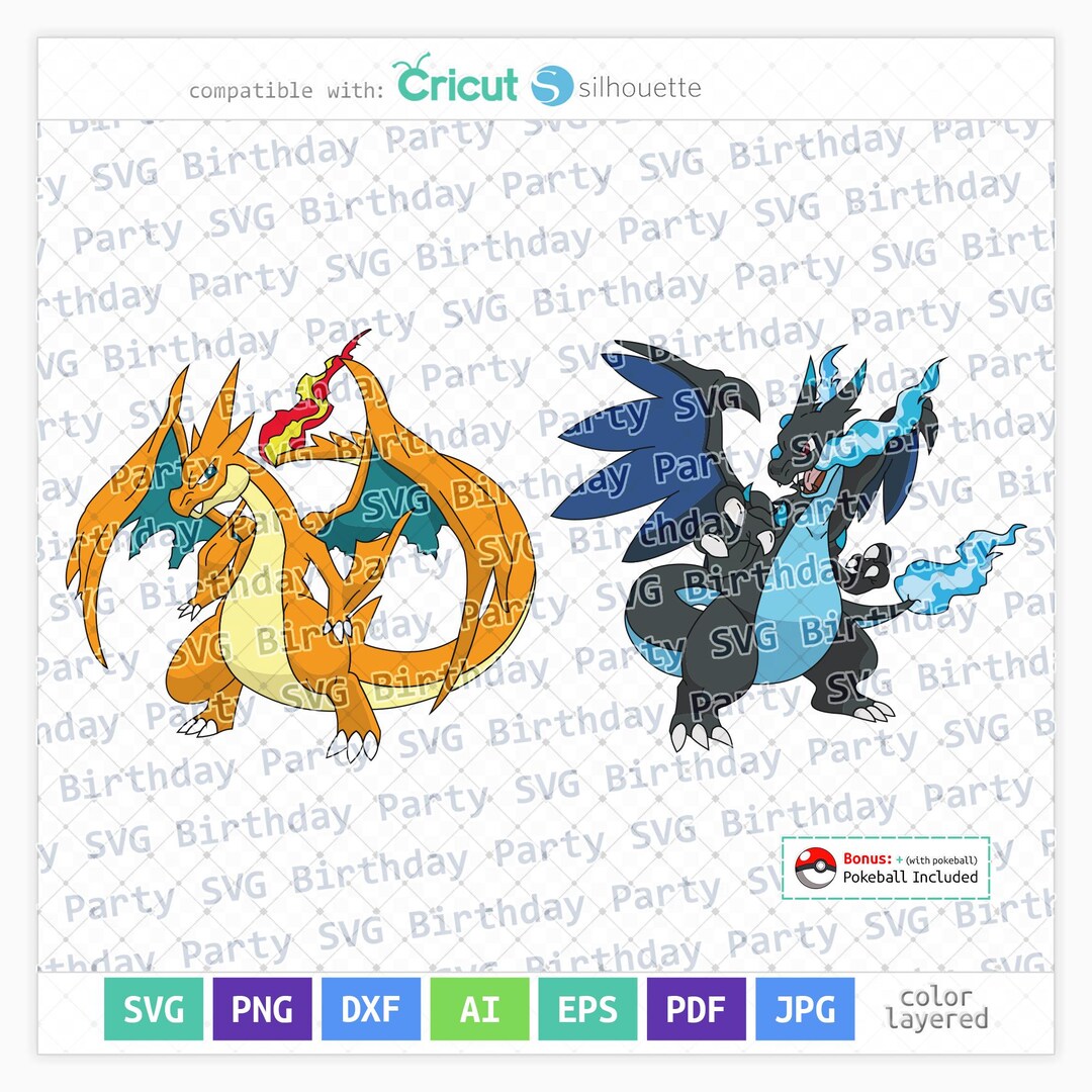 LAYERED 2 Pcs. Mega Cha SVG Mega Cha X Mega Cha Y Cartoon Clipart PNG ...