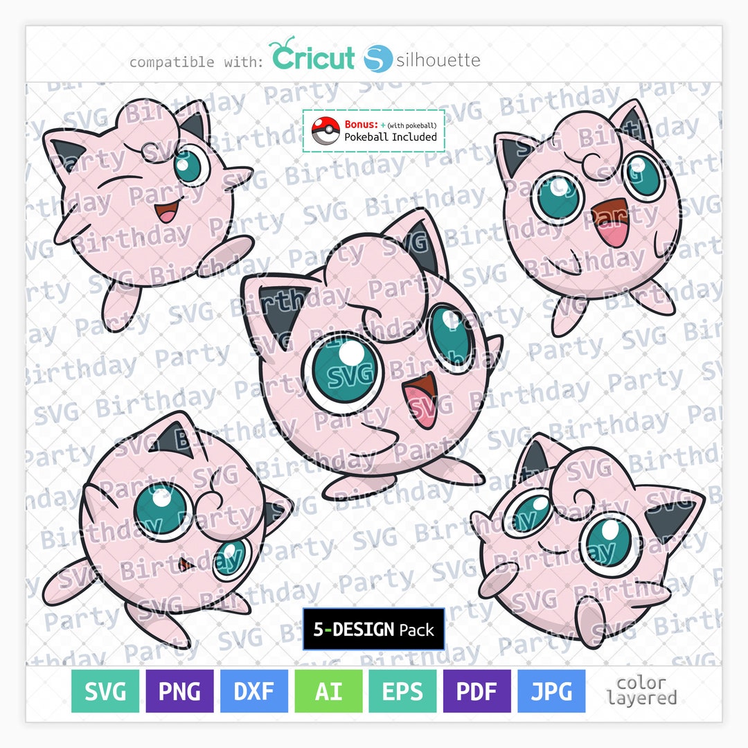 LAYERED 5 Different J-puff Designs SVG Cartoon PNG Birthday Svg Instant ...