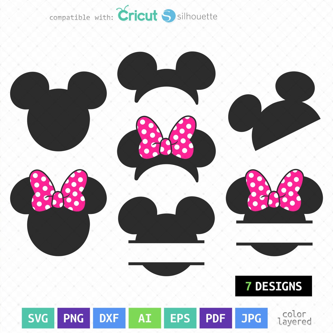 LAYERED Mouseketeer SVG Mouse Ears Mickey Monogram Cartoon PNG Instant ...