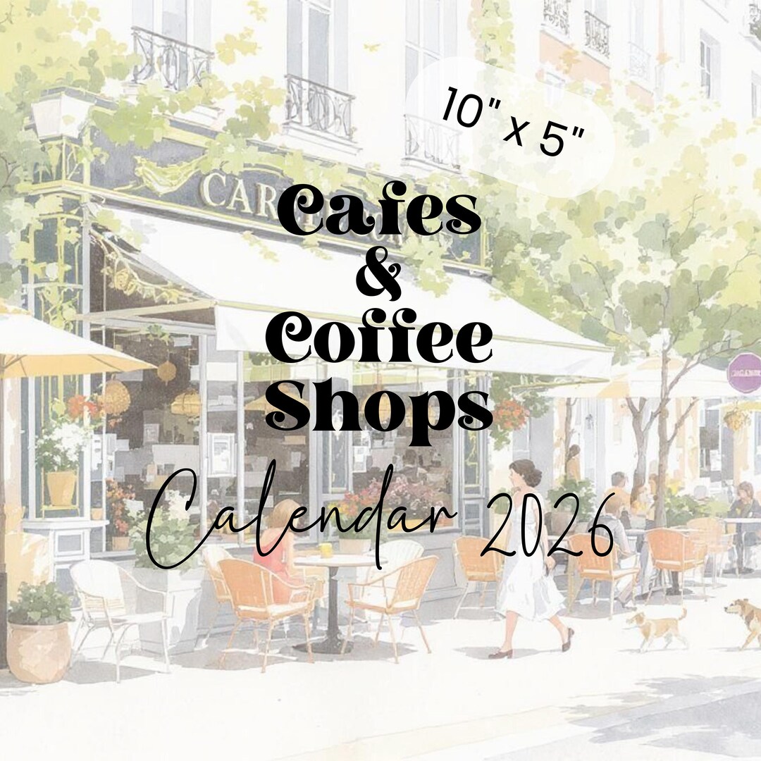 Cafe Art Desk Calendar 2026, Coffee Shop Desk Planner, Gift for Coffee ...