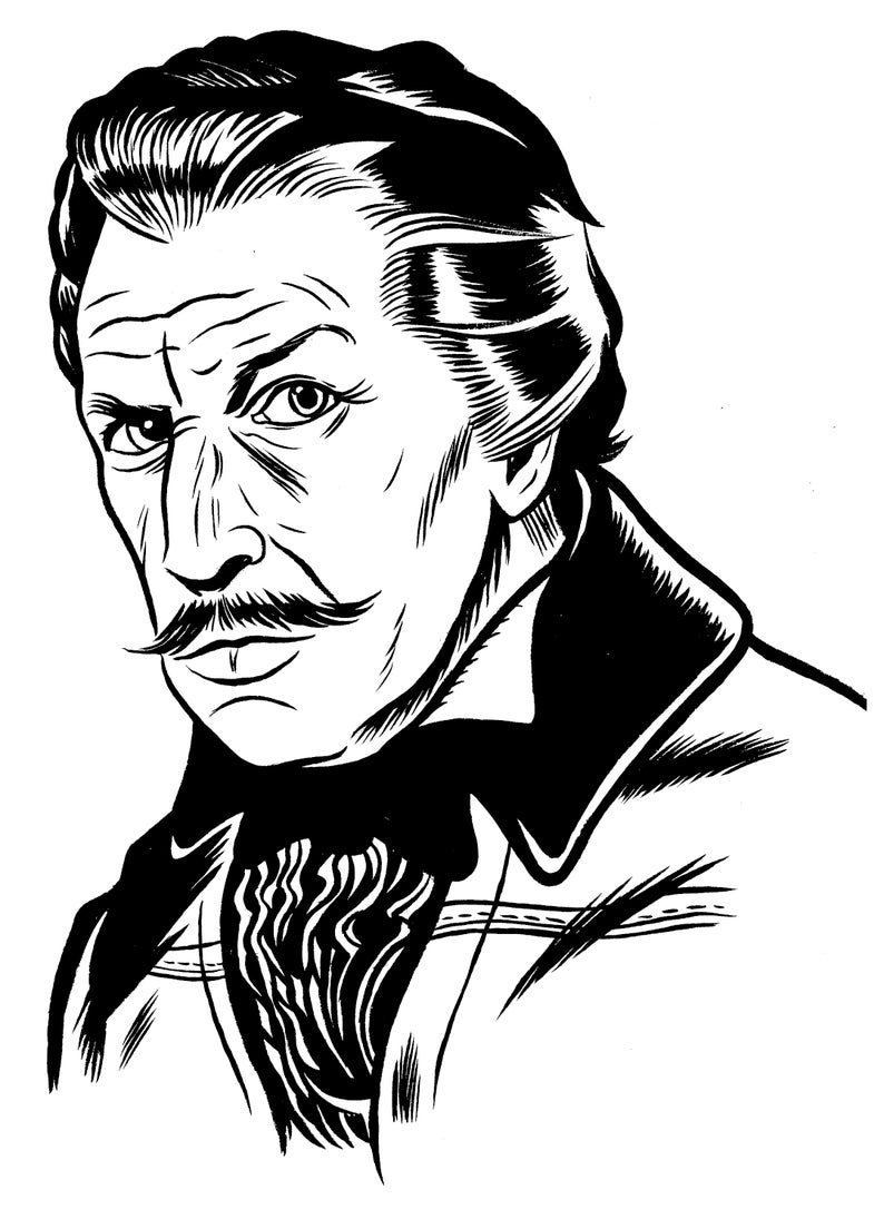 Vincent Price ORIGINAL Pen and Ink Drawing - Etsy