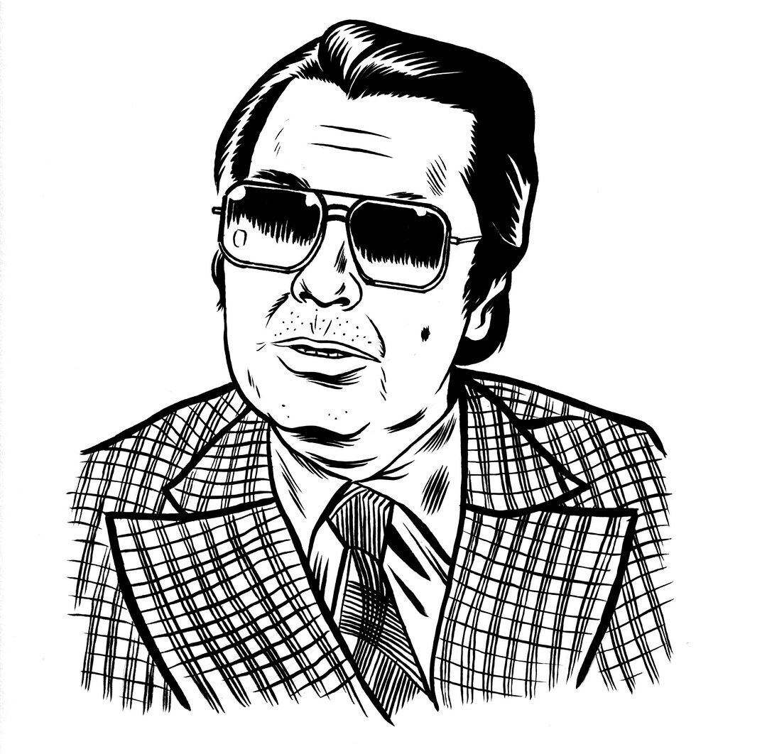 Jim Jones - Mass Murderer - ORIGINAL Pen and Ink Drawing by Mike Gorman ...