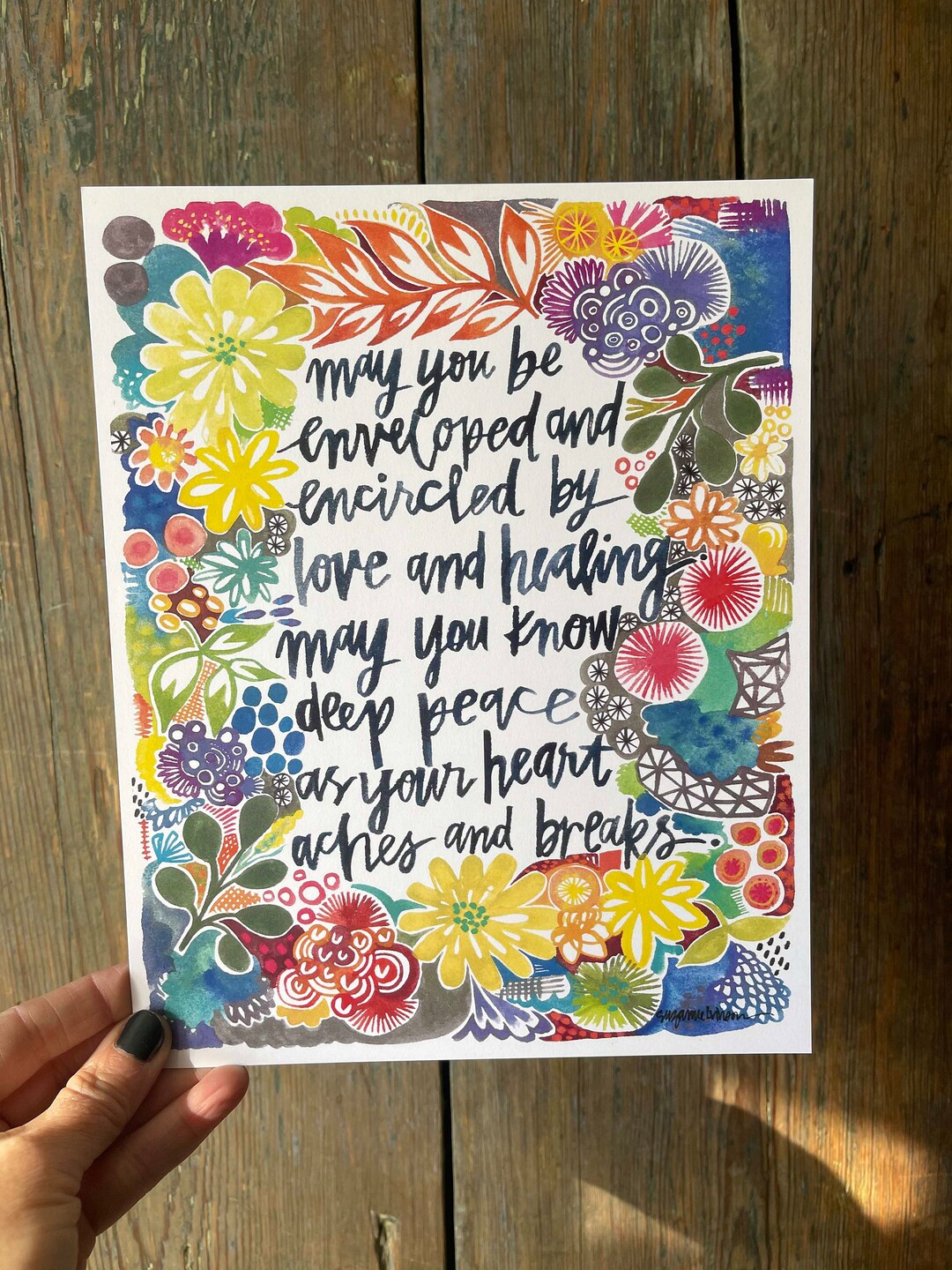 May You Be Enveloped and Encircled by Love and Healing - 8x10 Inch ...