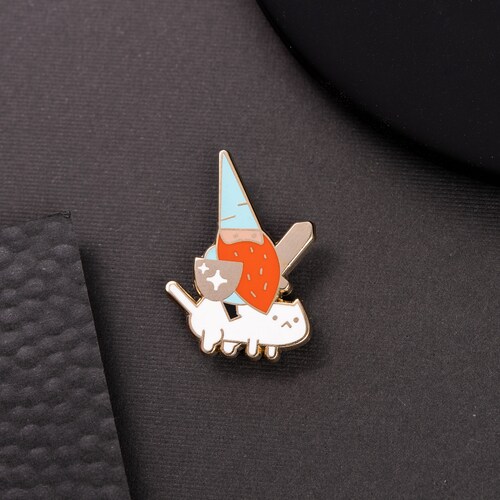 Lady Gnome Enamel Pin Gnome With Strawberry Garden Gnome - Etsy