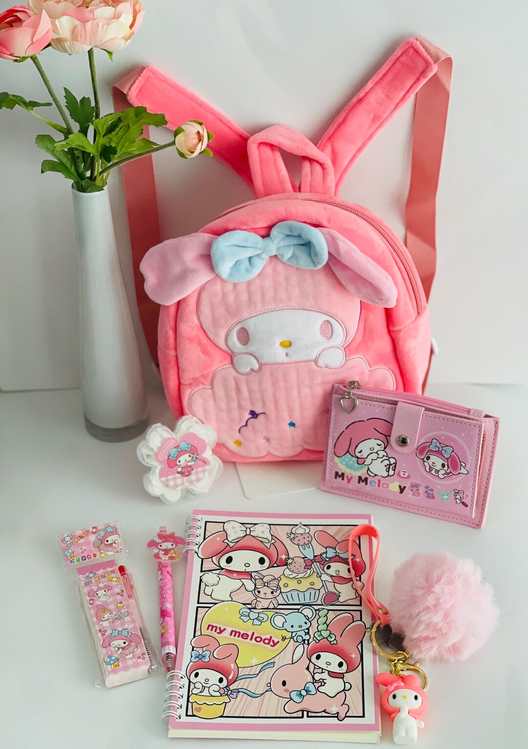 My Melody Fan Set Backpack & Stationery Set - Etsy