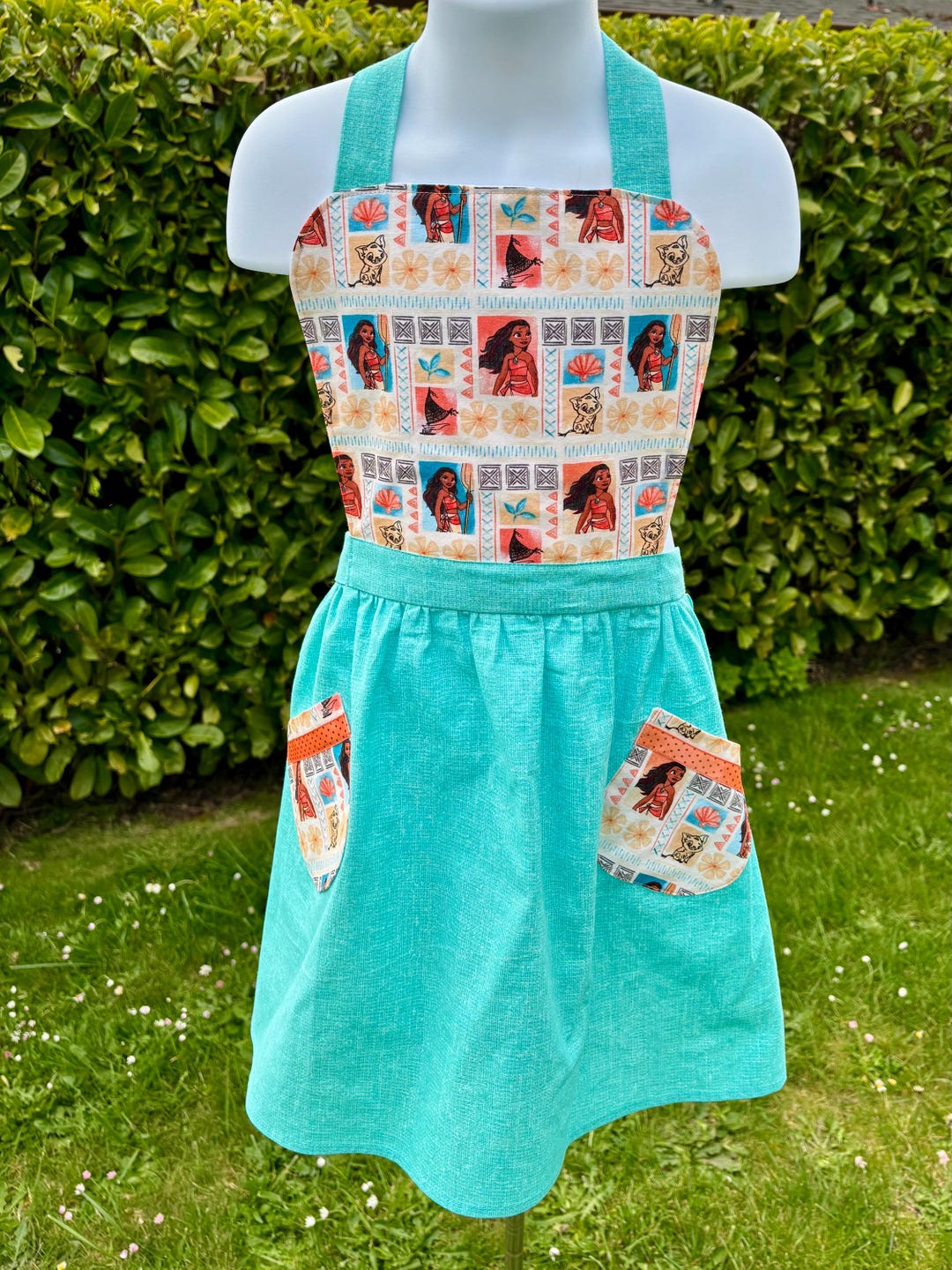 Disney Moana Kids Apron, Aqua Blue Cotton, Size 7/8 - Etsy