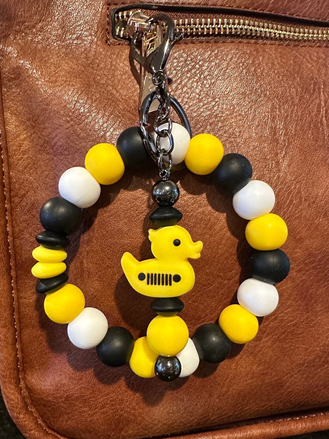 Wristlet Keychain With Side Bangle Charm, Car Key Accessory, Jeep, Duck ...