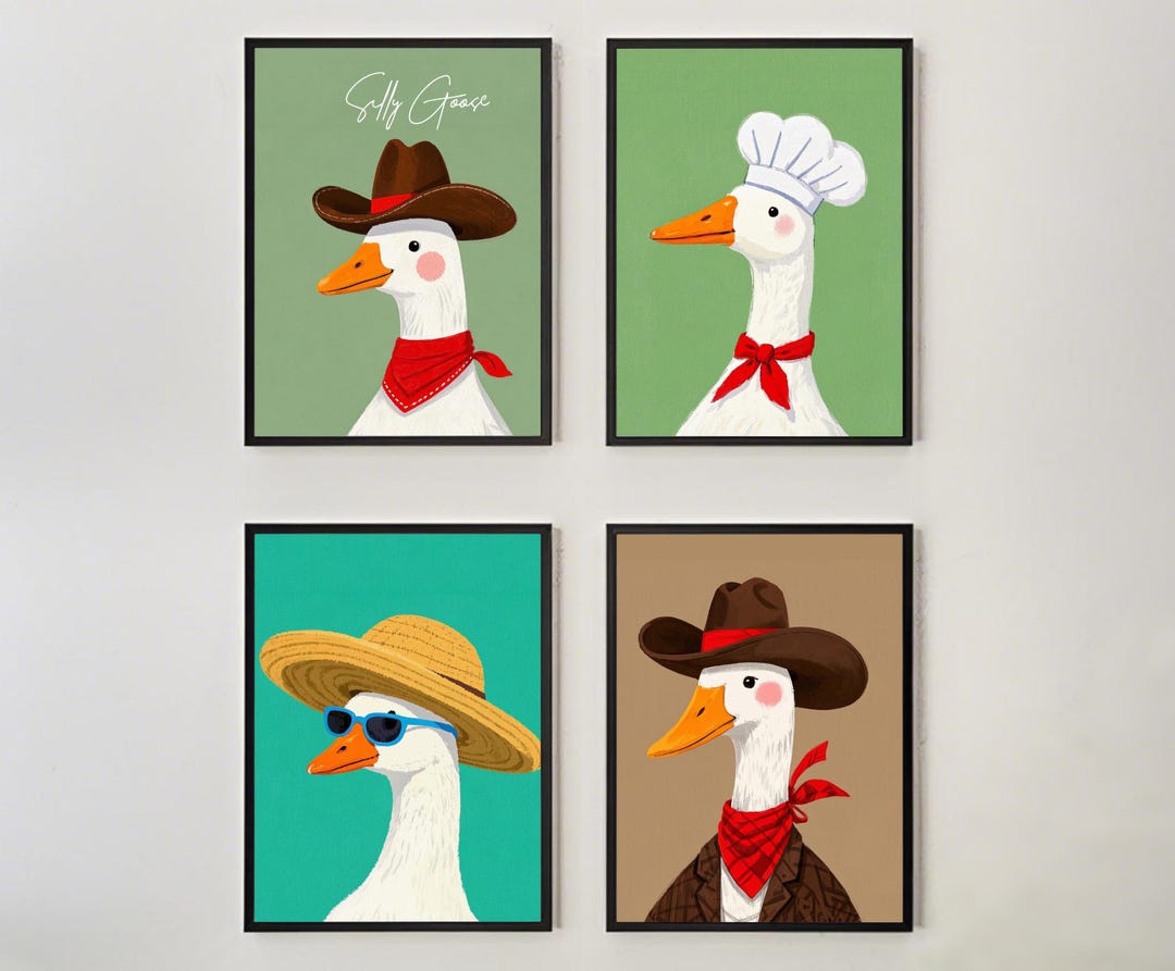 Cute Goose Dress up Art | Nursery Decor Digital Print | Baby Room ...