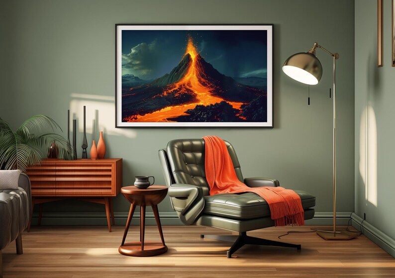 Volcano Erupting Landscapes, a Set of 4 High Resolution Digital Images ...