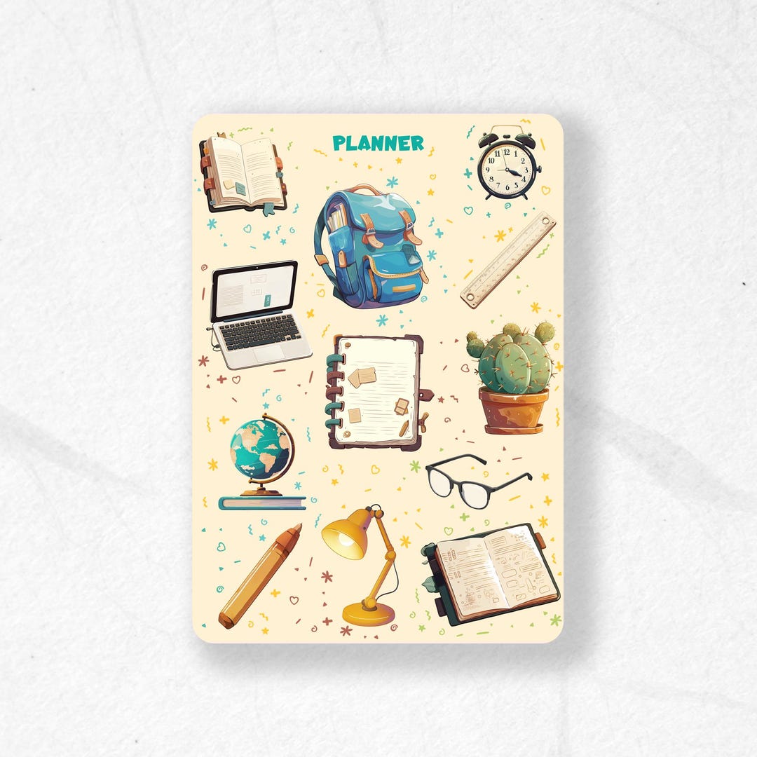 15 Planner Stickers, Back-to-school Stickers, PNG Files, Digital ...