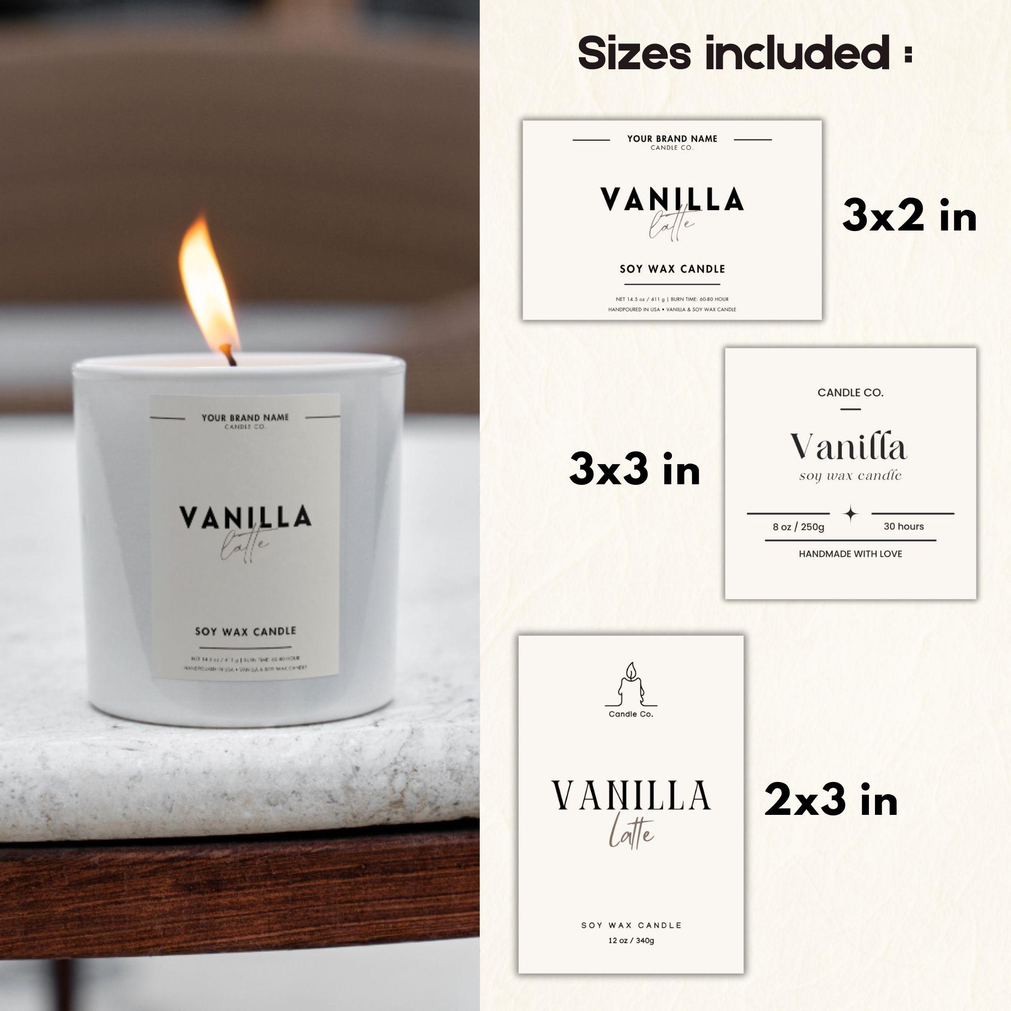 Editable Candle Label Bundle | 6 Customizable Templates for Soy Wax ...