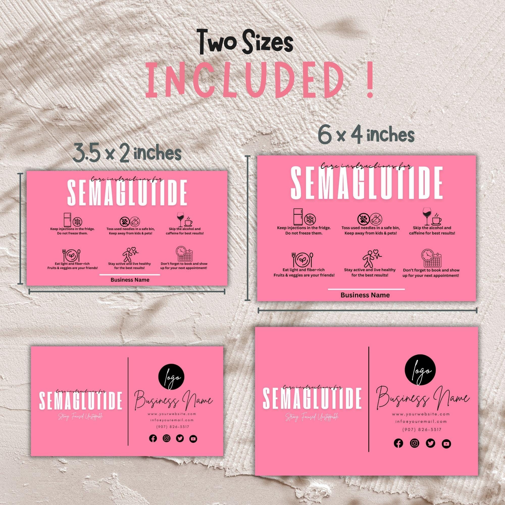 Semaglutide Aftercare Card Template | Editable Canva Weight Loss ...