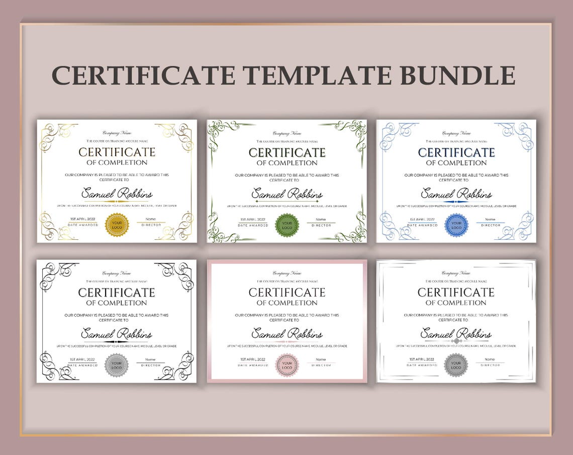 Editable Beauty Award Certificate Template | Printable Course ...